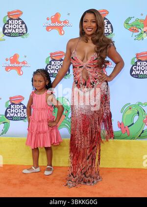Victoria Monét, Hazel Monét attend the 2025 Nickelodeon Kids' Choice ...