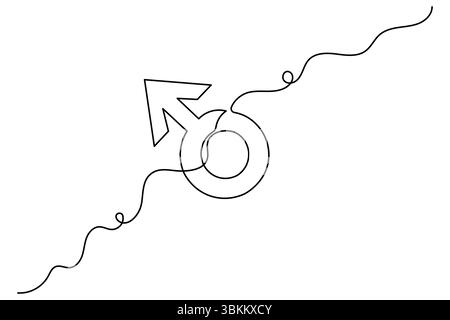 Female symbol gender icon continuous single line art drawing outline ...