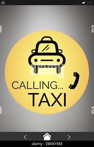 Vector image of Call taxi text with map Stock Photo - Alamy