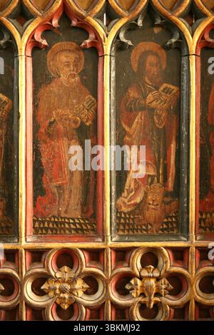 Pre-Reformation Medieval paintings on the rood screen in Torbryan ...
