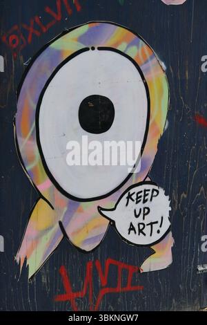 Inspirational Street Art with Motivational Message on Rustic Background ...