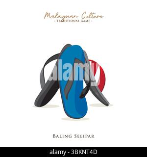 Baling selipar, traditional Malaysian game played with flip flops ...