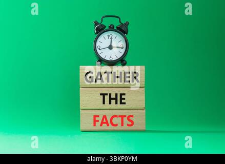 Gather the facts symbol. Wooden blocks with words Gather the facts ...