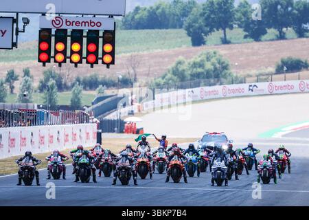 Start of the race during the MotoGP Brembo Italian Grand Prix Sprint ...