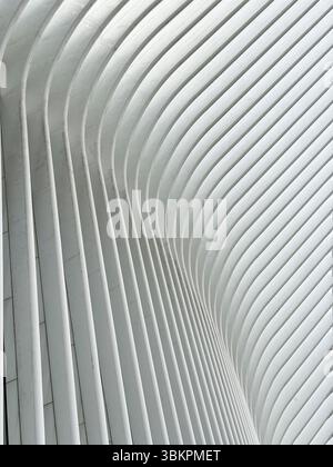 Exterior view and lobby of the Oculus Building and the Freedom Tower in ...