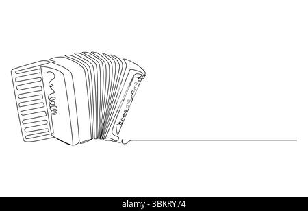 Accordion Musical Instrument concept continuous line art drawing Stock ...
