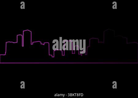 Digital composite image of illuminated skyline against black background ...