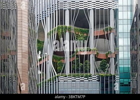 Facade of the 51 storey sustainably designed CapitaSpring building, 88 ...