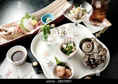 Japanese kaiseki traditional dinner at Wakaba Ryokan, Sakata, Japan ...