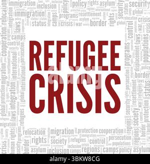 Refugee Crisis word cloud conceptual design isolated on white ...
