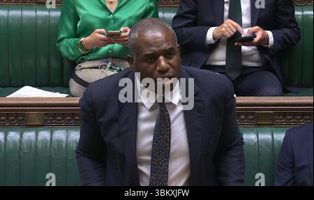 Screen grab of Foreign Secretary David Lammy appearing before the ...