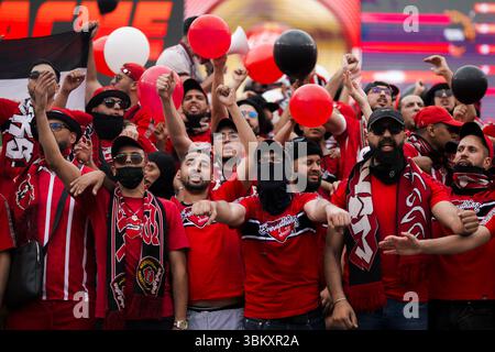 Fans of Wydad AC show their support during the FIFA Club World Cup ...