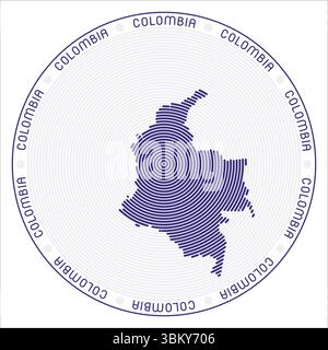 Colombia shape rings. Country map formed by stacked circles. Colombia ...