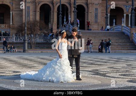Beautiful view of a traditional Spanish wedding decoration on the ...