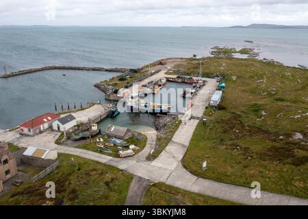 Berneray Harbour at Borgh on the Isle of Berneray in the Outer Hebrides ...