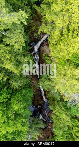 Aerial photograph of beautful Morgan Falls in the Chequamegon-Nicolet ...