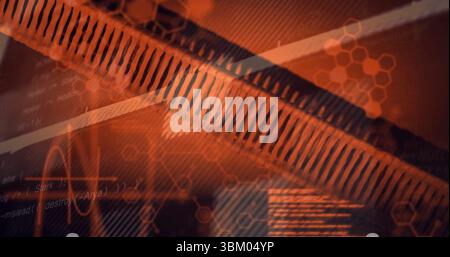 An abstract composition with diagonal stripes displaying a vibrant ...