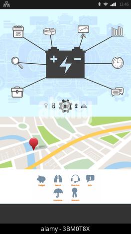 Screen of satellite navigation system Stock Photo - Alamy