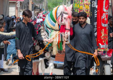 Pakistan , Punjab - July 29, 2023: Ashura Islamic holy day for Shia ...