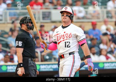 Minneapolis, MN USA: Harrison Bader #12 of the Minnesota Twins ...