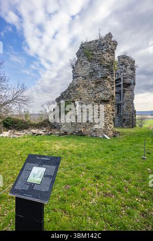 Tall imposing building against cloudy blue sky Stock Photo - Alamy