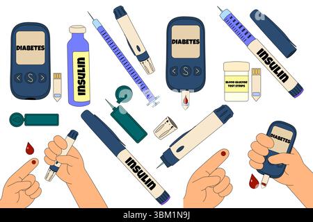 diabetes insulin pen cartoon vector illustration Stock Vector Image ...