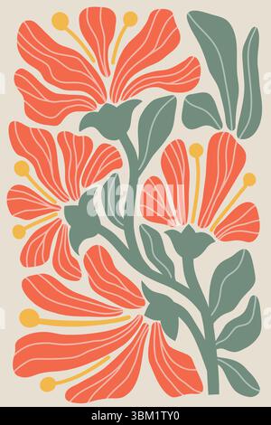 Playful matisse style cut out shape border. Seamless modern scandi ...