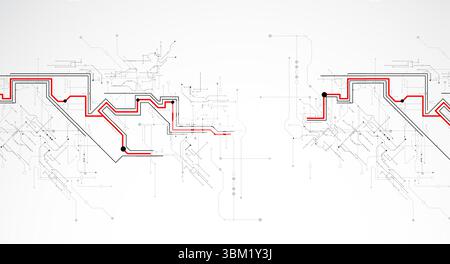 Digital circuit visualization vector background. Pattern with ...