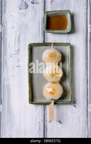 Asian dessert Dango rice dumplings and japanese tea Stock Photo - Alamy