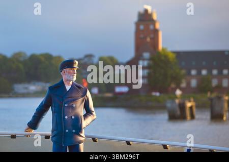 3-D figure of the captain permanently installed on the bow of the Hadag ...