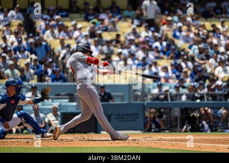 Washington Nationals' Nathaniel Lowe hits a RBI double during the fifth ...