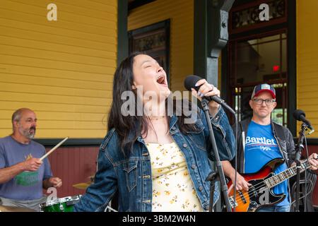 Paige Perkinson, lead singer with Poor Yorick, performing at the West ...
