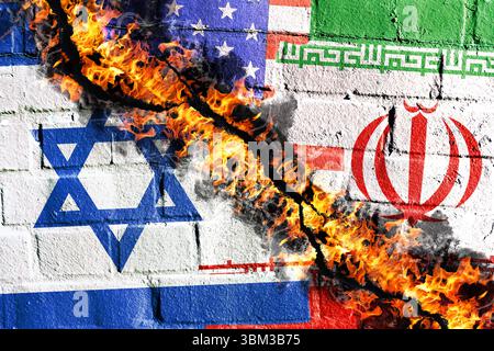 Flagge von USA und Israel, Jerusalem, Naher Osten, Heiliges Land Stock ...