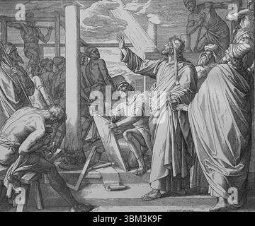 Old Testament. Esther is made queen by king Ahasuerus. Illustration by ...