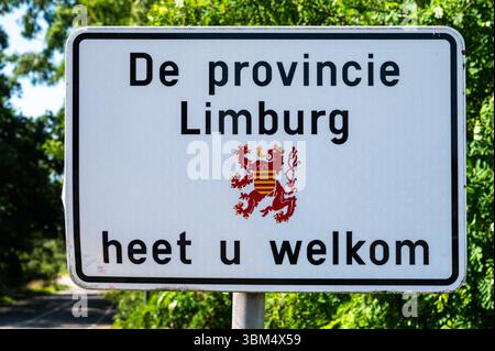 Welcome sign of the province of Limburg in Kwaadmechelen Ham, Limburg ...