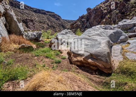 The granite riverbed of the Agua Fria River Canyon in the Agua Fria ...