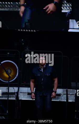 Jake Clemons perform on stage during Bruce Springsteen and The E Street ...
