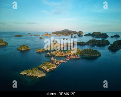 Inner archipelago, Misool, Raja Ampat, Indonesia - aerial Stock Photo ...