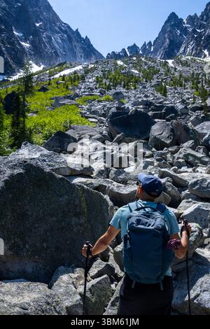 Colchuck Lake in the Enchantments area, Washington State, USA Stock ...
