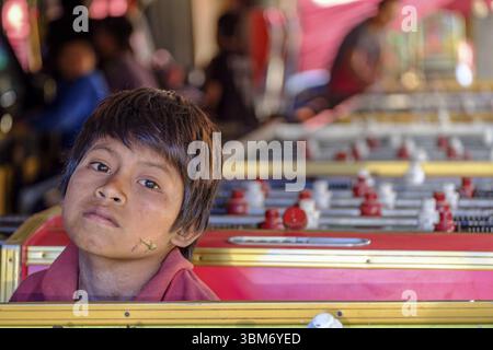 table football, San Gaspar Chajul, Quiché Department, Ixil Triangle ...