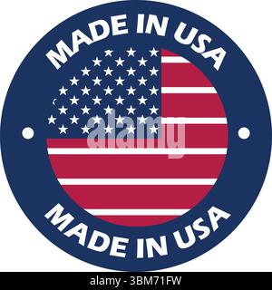 Set of Made in USA seal, product tag label sign, sticker quality stamp ...