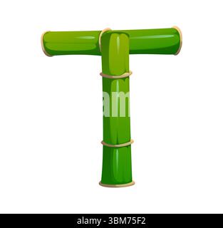 Forest bamboo piece font letter C. China garden plant kids ABC typeset ...