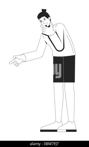 Modern caucasian man in longsleeve finger pointing and thinking 2D ...