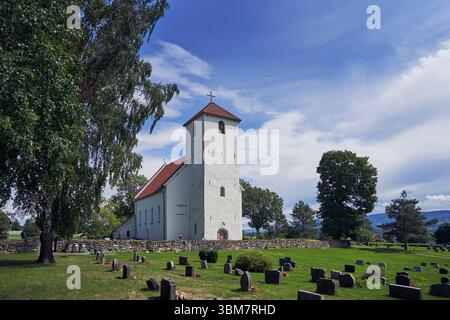 Hoff Medieval Church, Toten, Norway Stock Photo - Alamy