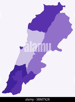 Map of Lebanon with regions. Just a simple country border map with ...