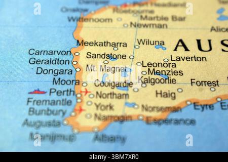 Leonora-Australia Political Map Or Administrative Map With Blurry ...