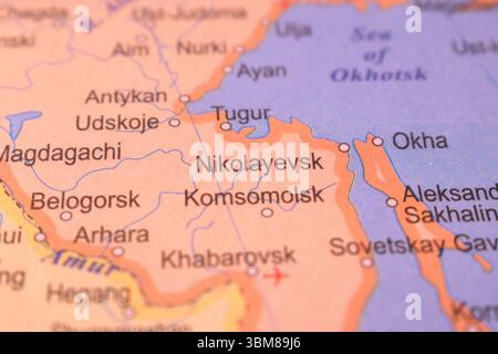 Nikolayevsk City Of Russia Country Political Map Close Up With ...
