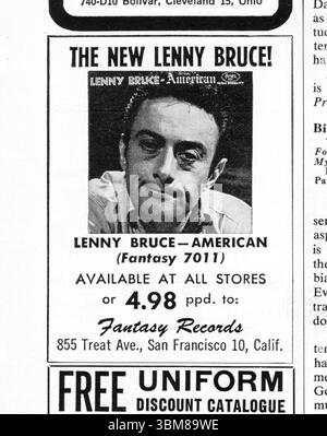 Lenny Bruce American is a comedy record released in 1961 by Fantasy ...