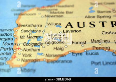 Leonora-Australia Political Map Or Administrative Map With Blurry ...