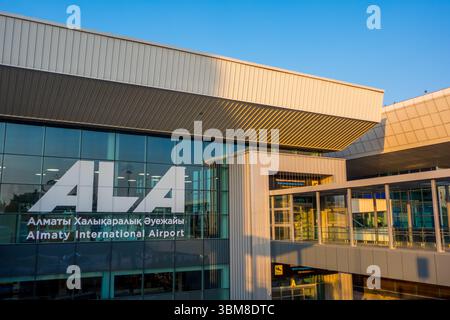 The modern international terminal of ALA Airport in Almaty, Kyrgyzstan ...